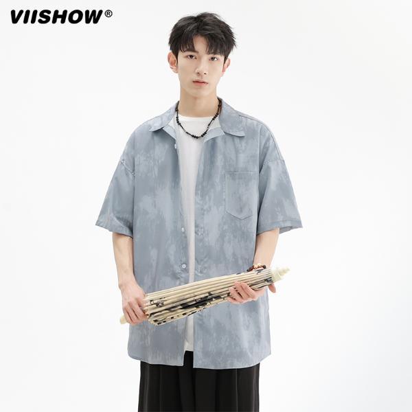 VIISHOW潮牌冰丝垂感花衬衫男生夏薄款透气情侣夏威夷青少年上衣CD6631242HK【价格 评价 图片】- - 天虹